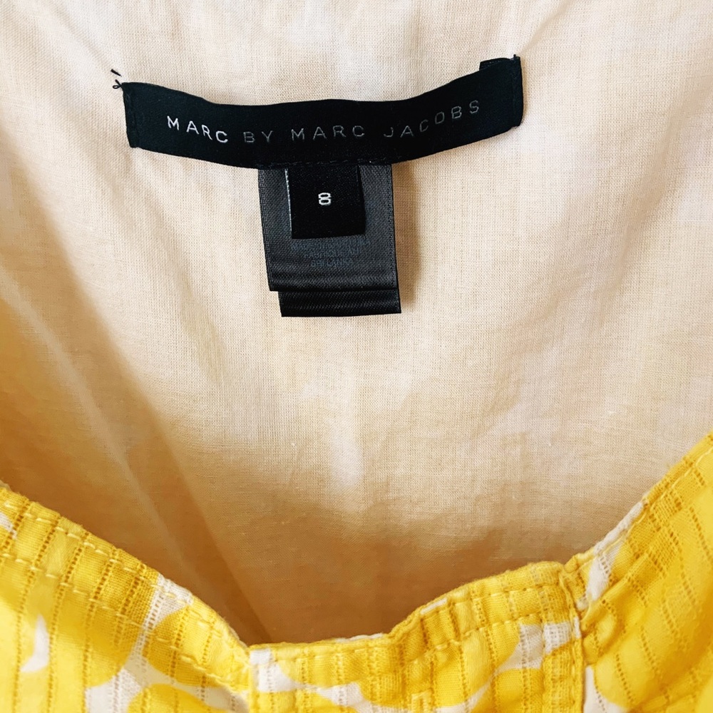 Marc Jacobs Yellow & Ivory Shirred Tank Top/Cami M - Gem
